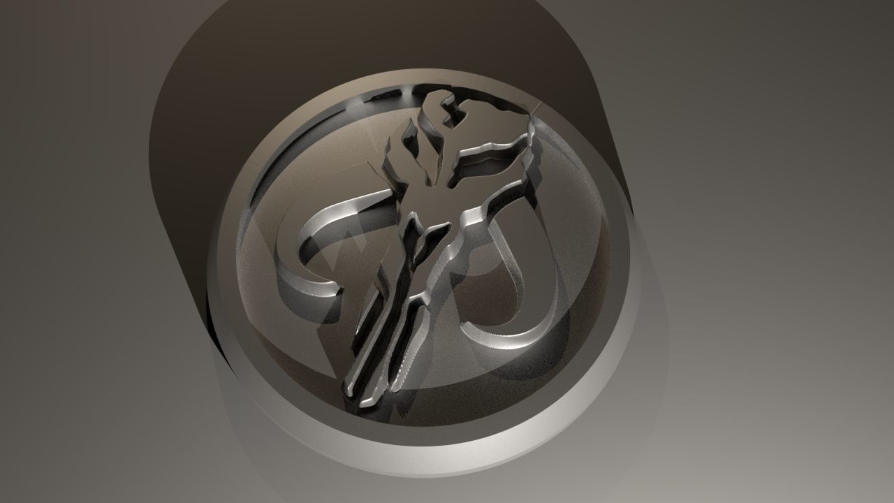 Mandalorian badge Mythosaur Skull beskar 3D model 3D printable | CGTrader