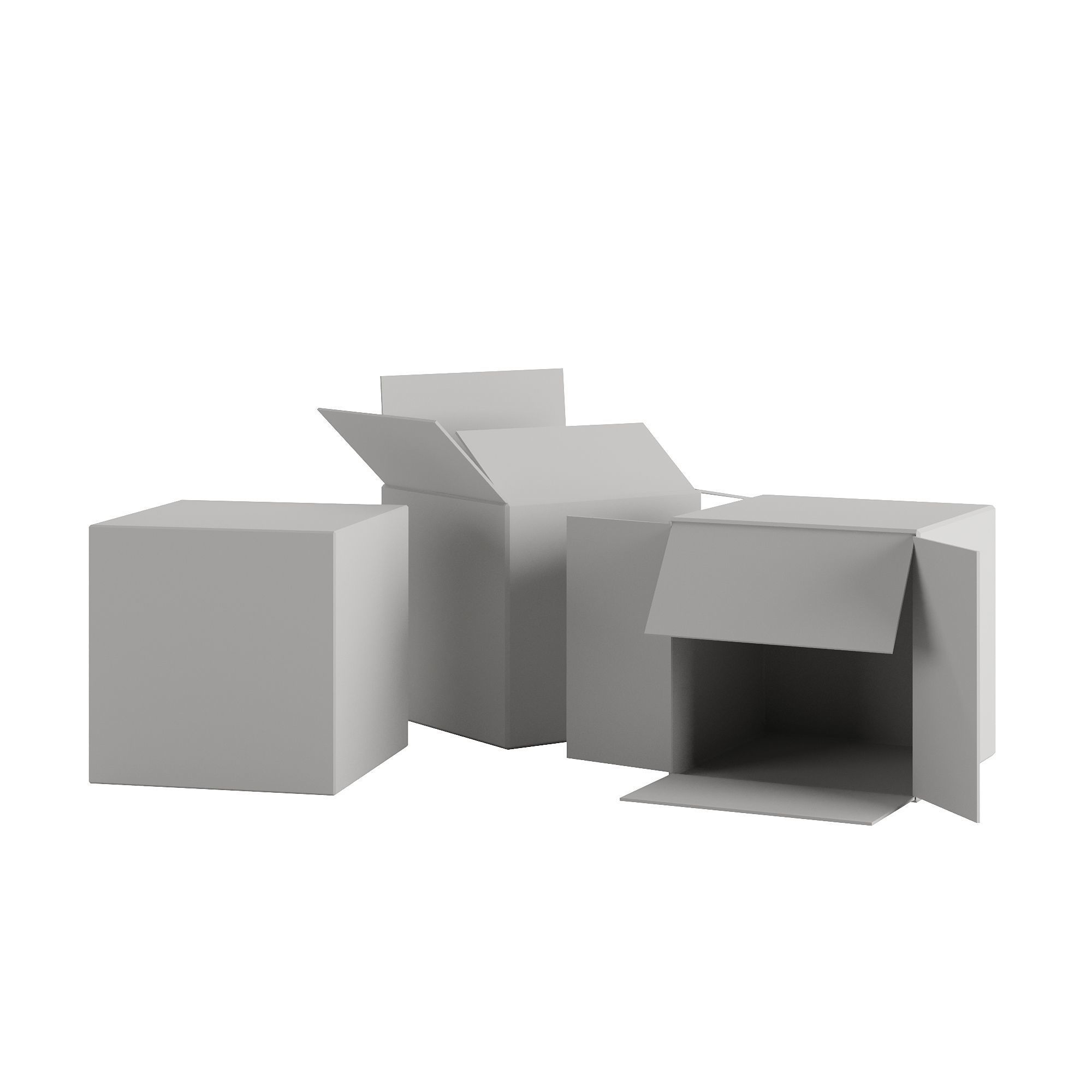 3D model carton box set VR / AR / low-poly | CGTrader