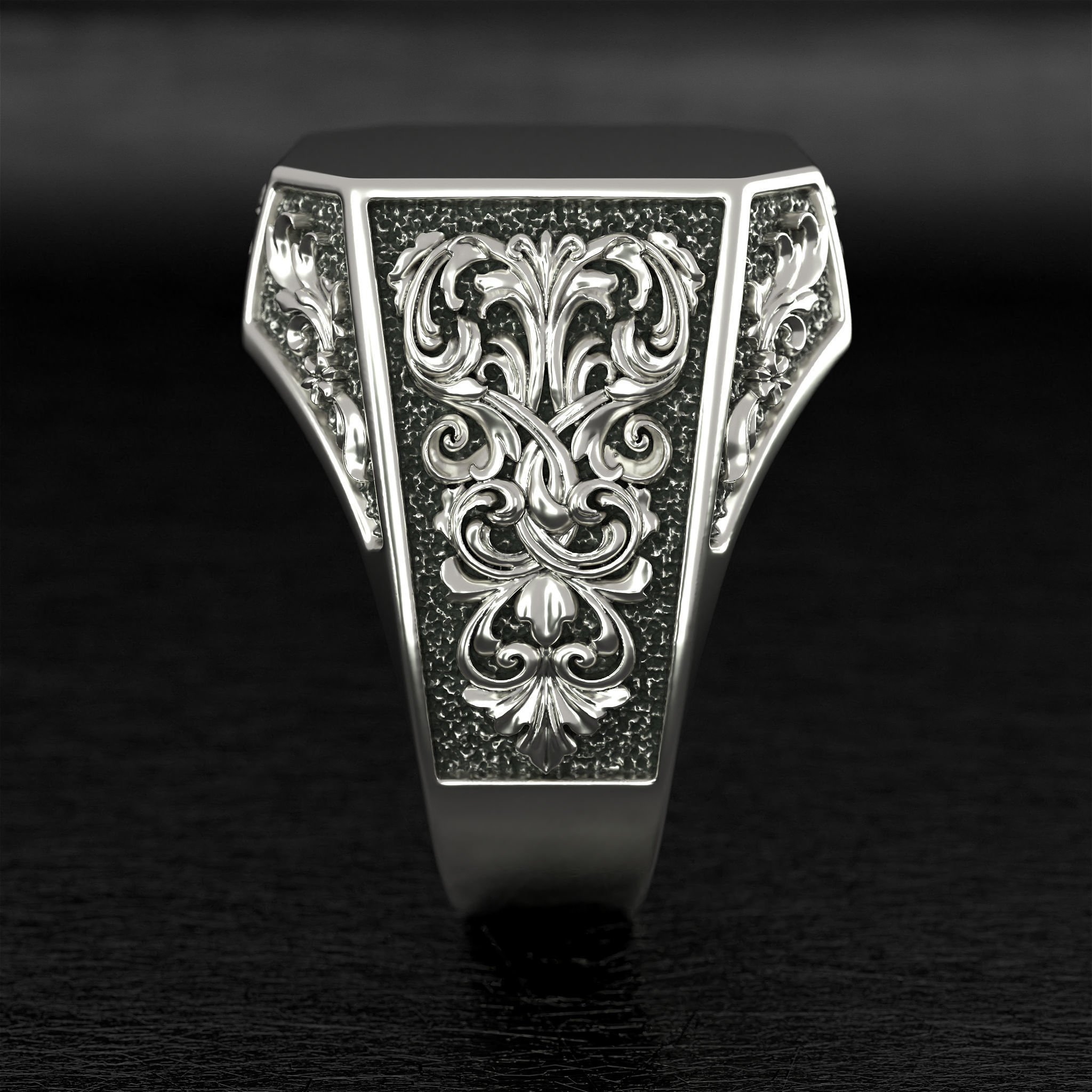 filigree signet ring 3D model 3D printable | CGTrader