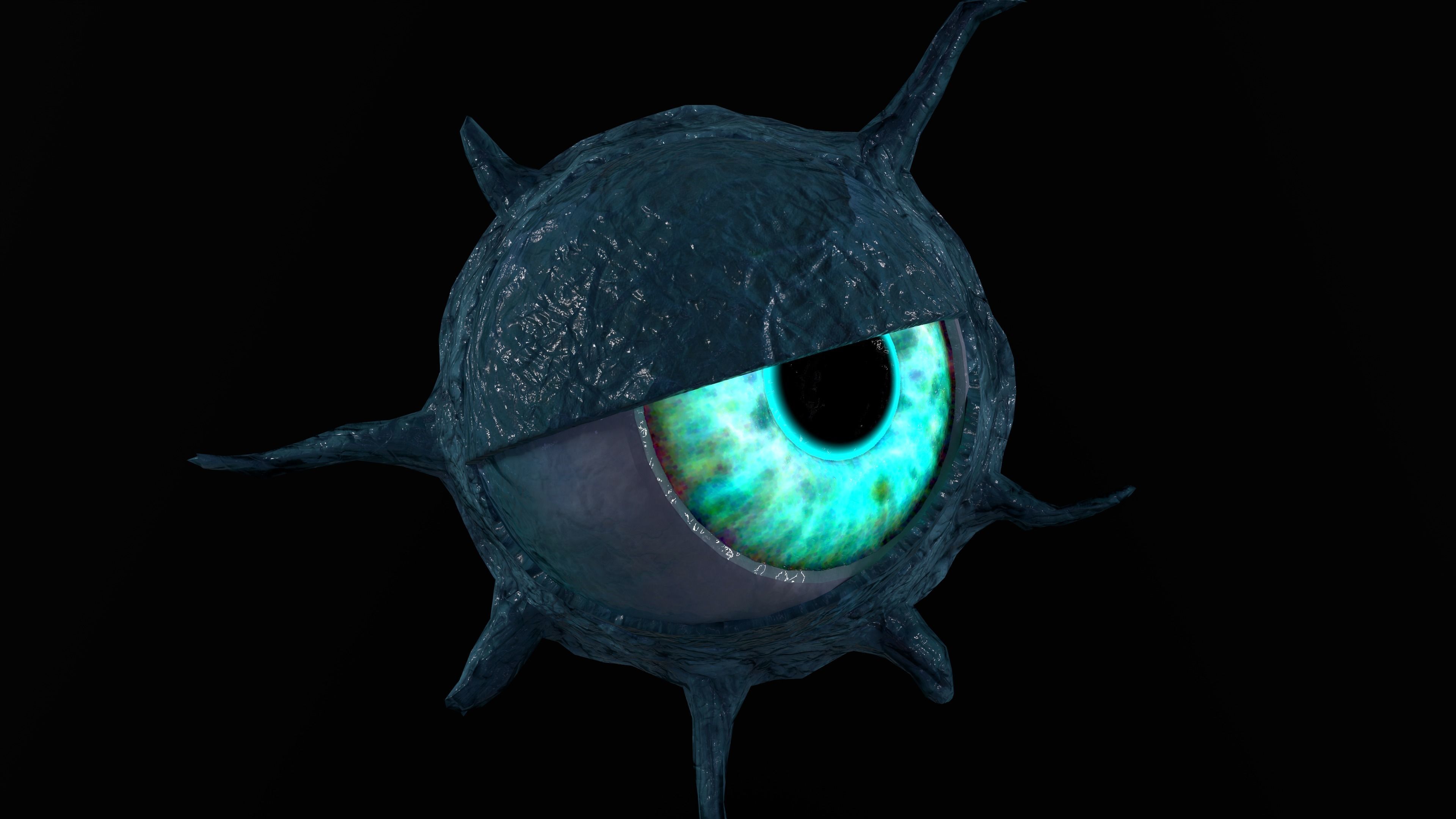 3D model Low-Poly Eyeball Growth - A Creature for Horror VR / AR / low ...