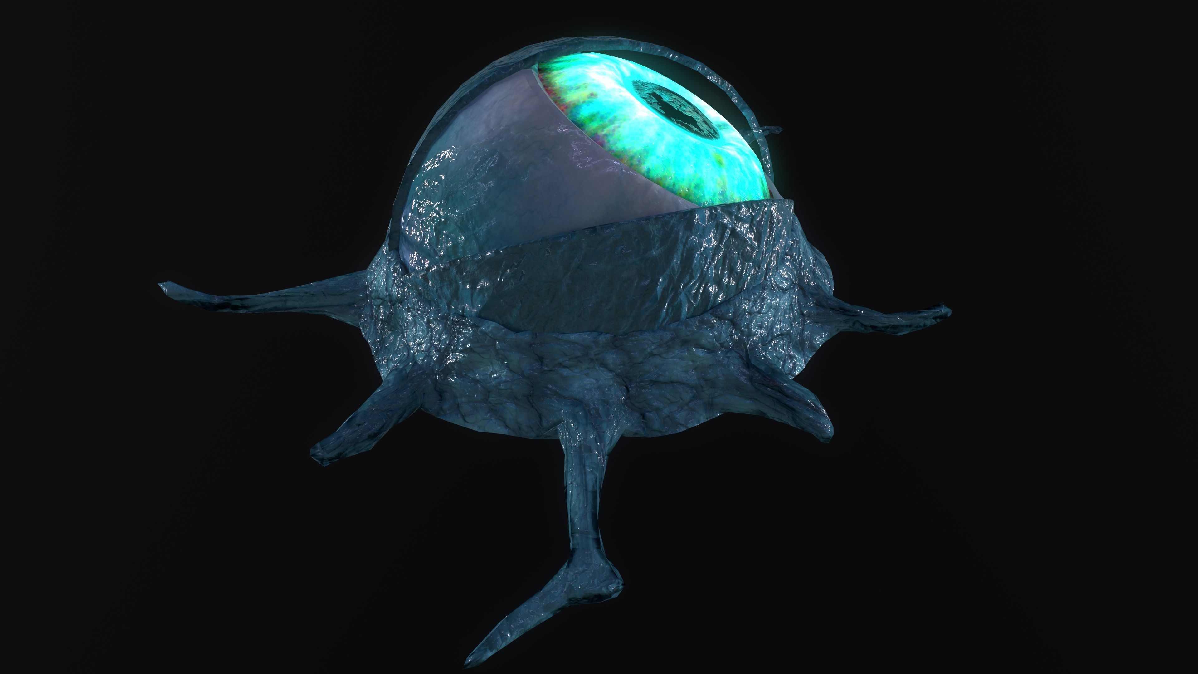3D model Low-Poly Eyeball Growth - A Creature for Horror VR / AR / low ...