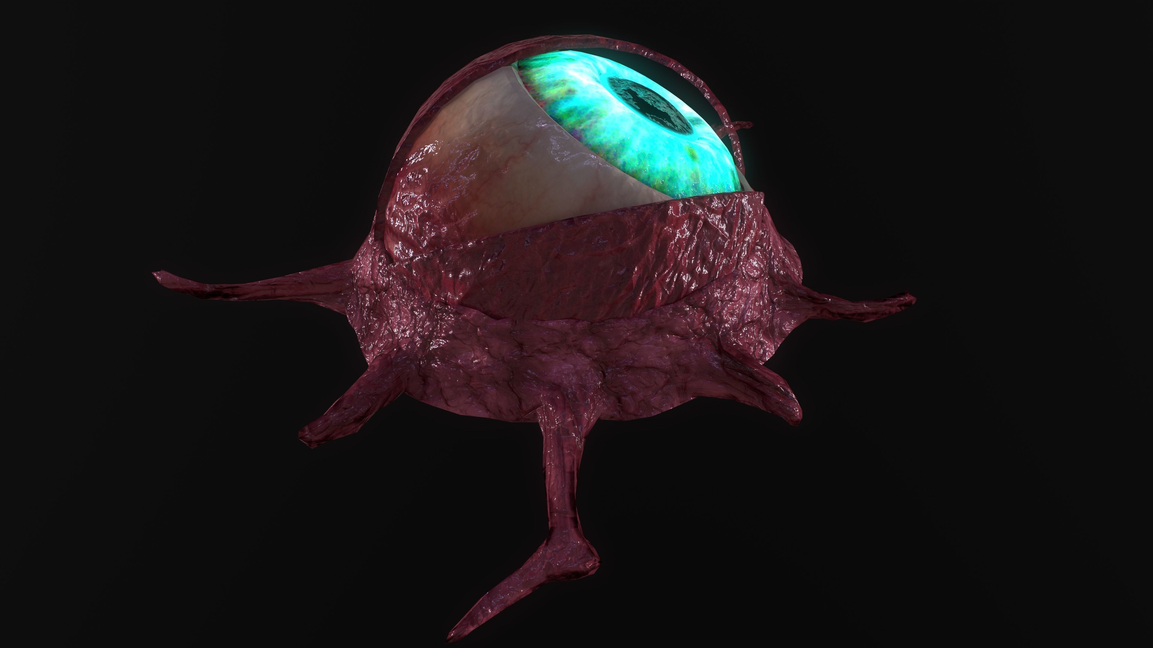 3D model Low-Poly Eyeball Growth - A Creature for Horror VR / AR / low ...