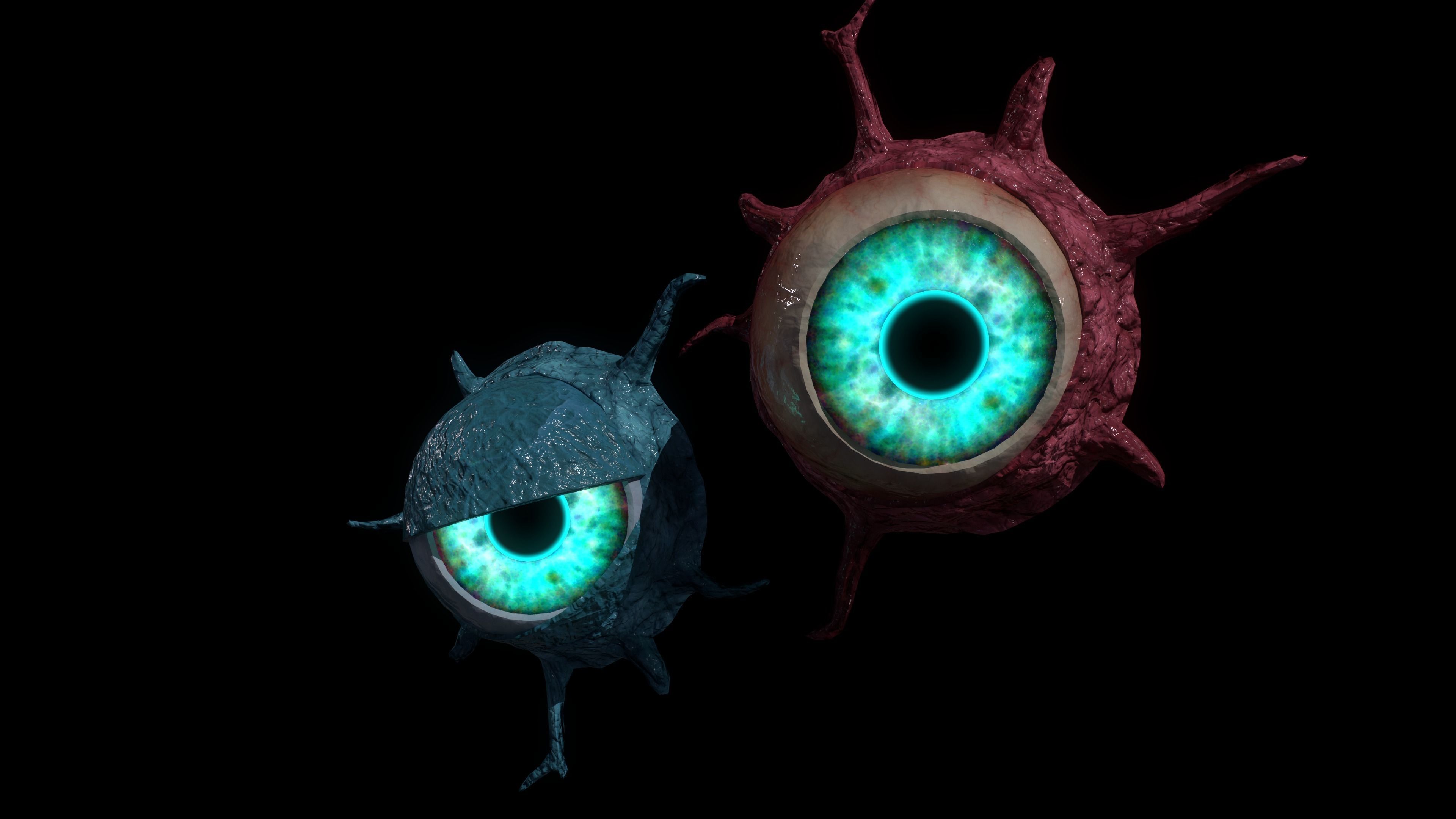 3D model Low-Poly Eyeball Growth - A Creature for Horror VR / AR / low ...