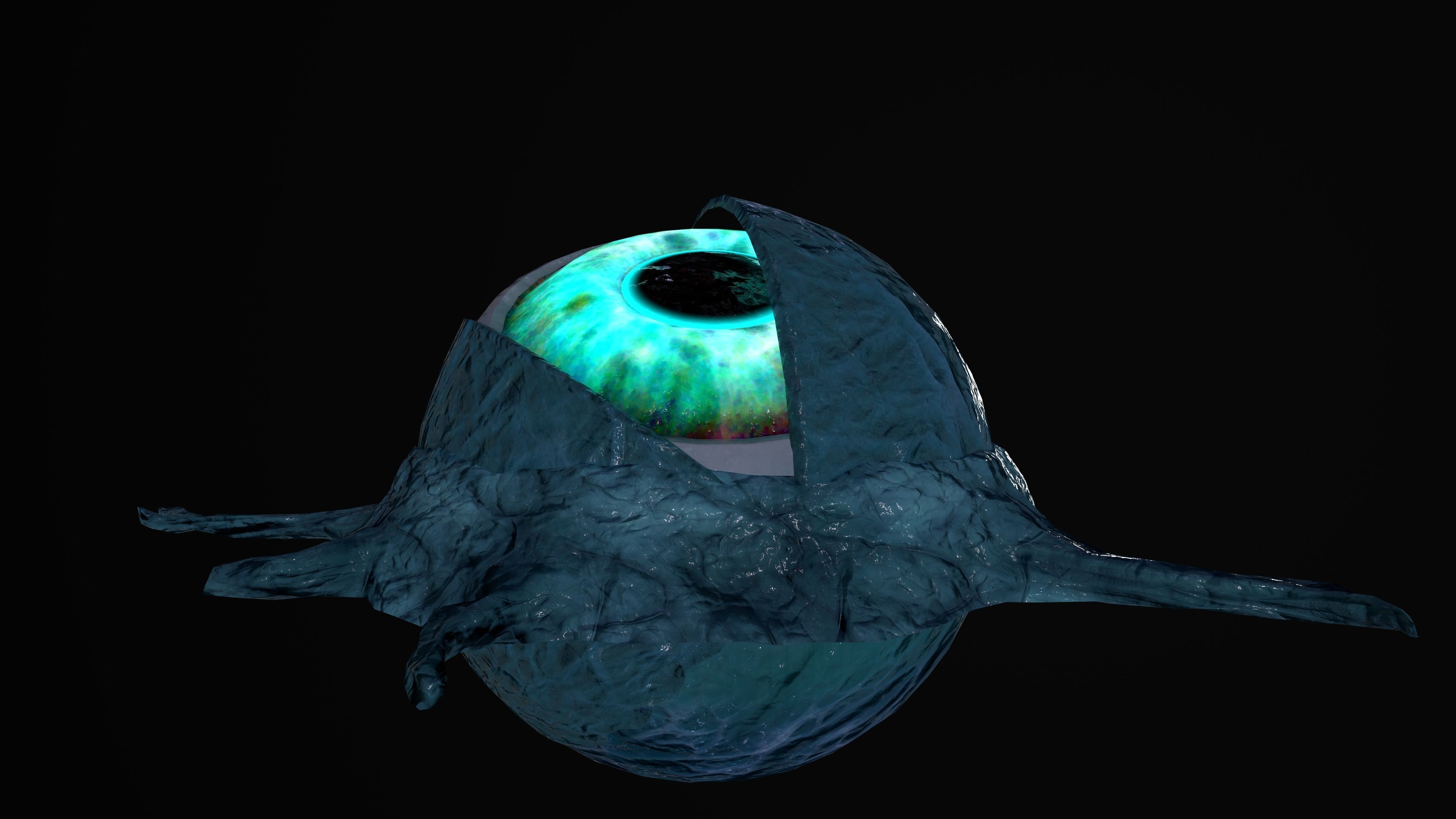 3D model Low-Poly Eyeball Growth - A Creature for Horror VR / AR / low ...