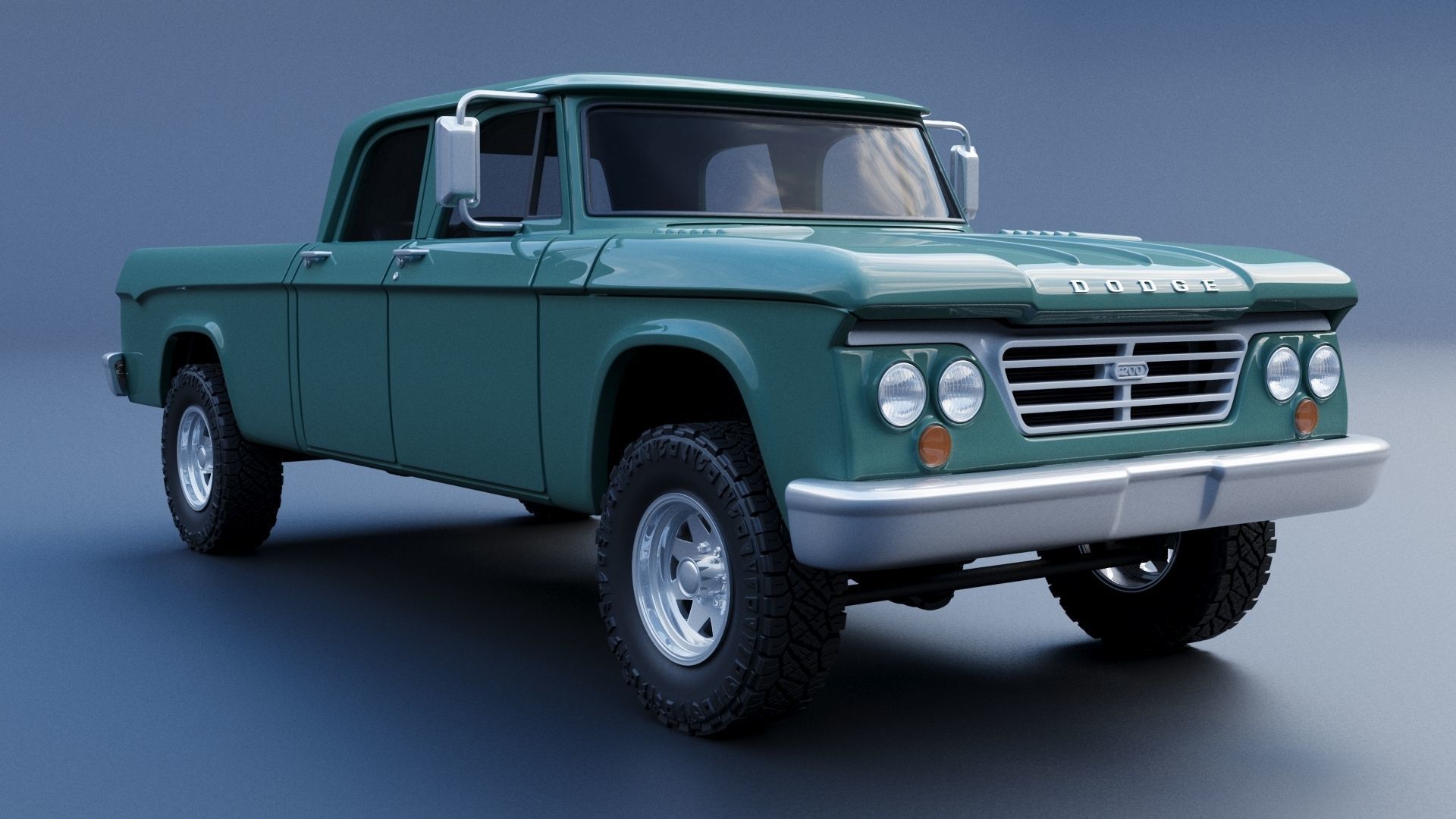 Dodge W200 Power Wagon Crew Cab 1962 3D model 3D printable | CGTrader