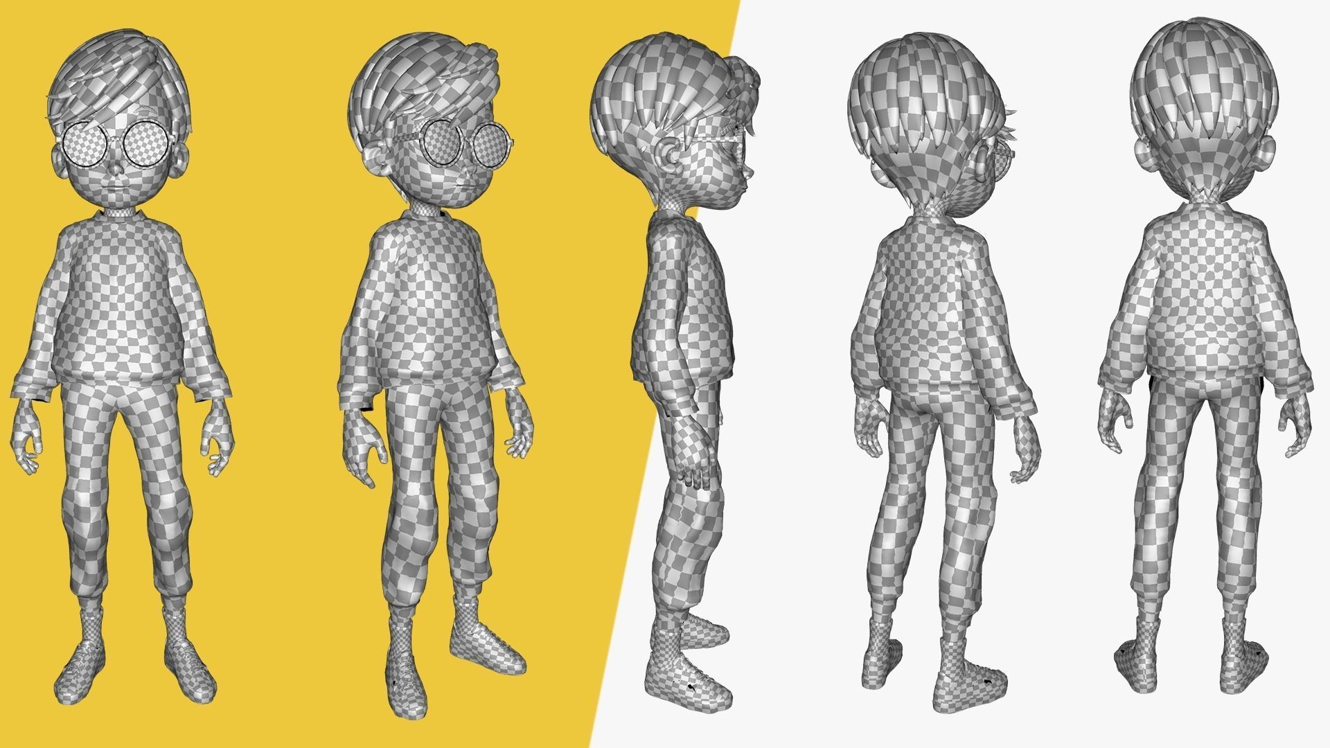 3D model Brother Cartoon man Rigged 3D model Real Time male 3D toon VR ...