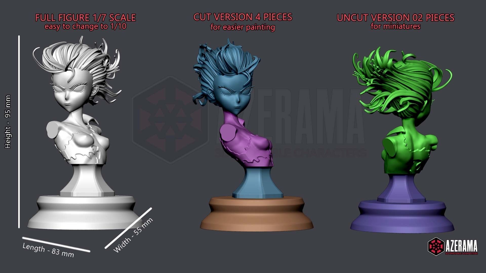 TATSUMAKI BUST STL READY FOR 3D 3D model 3D printable | CGTrader