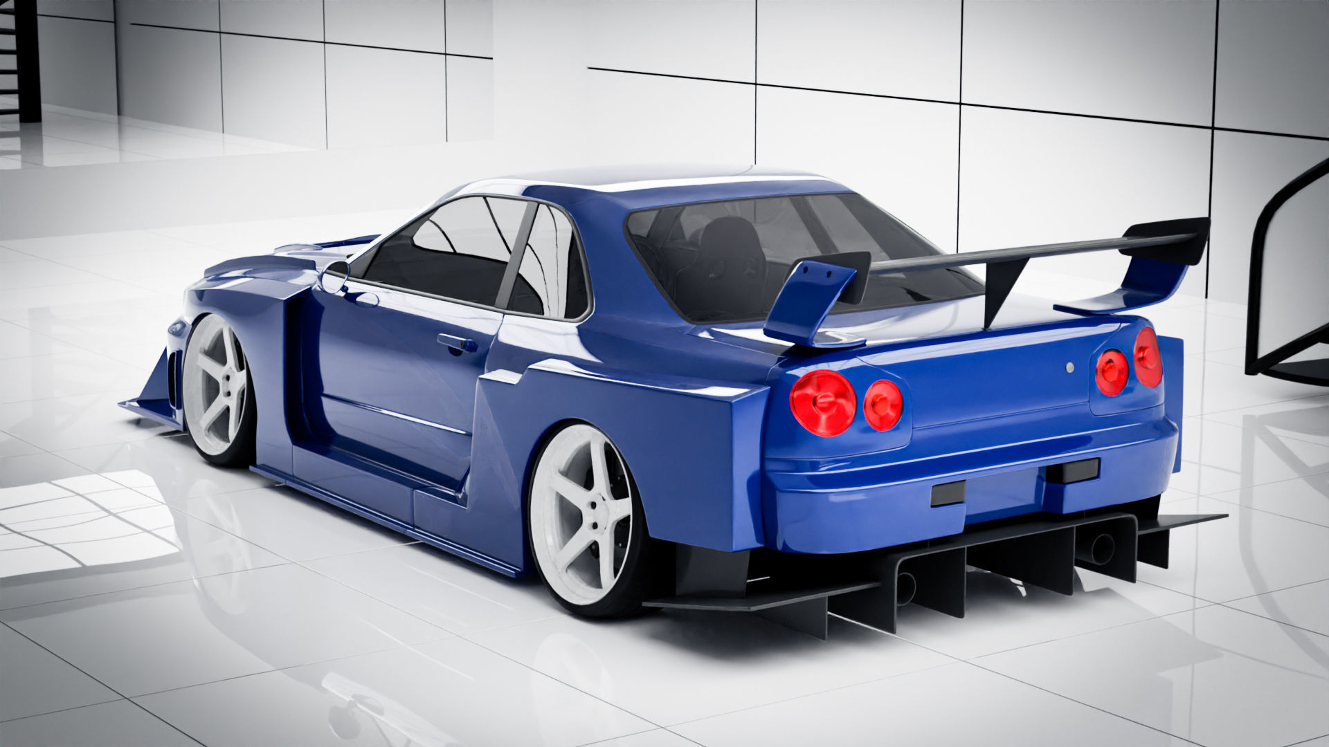 Nissan Skyline GT-R R34 LBWK 3D model | CGTrader