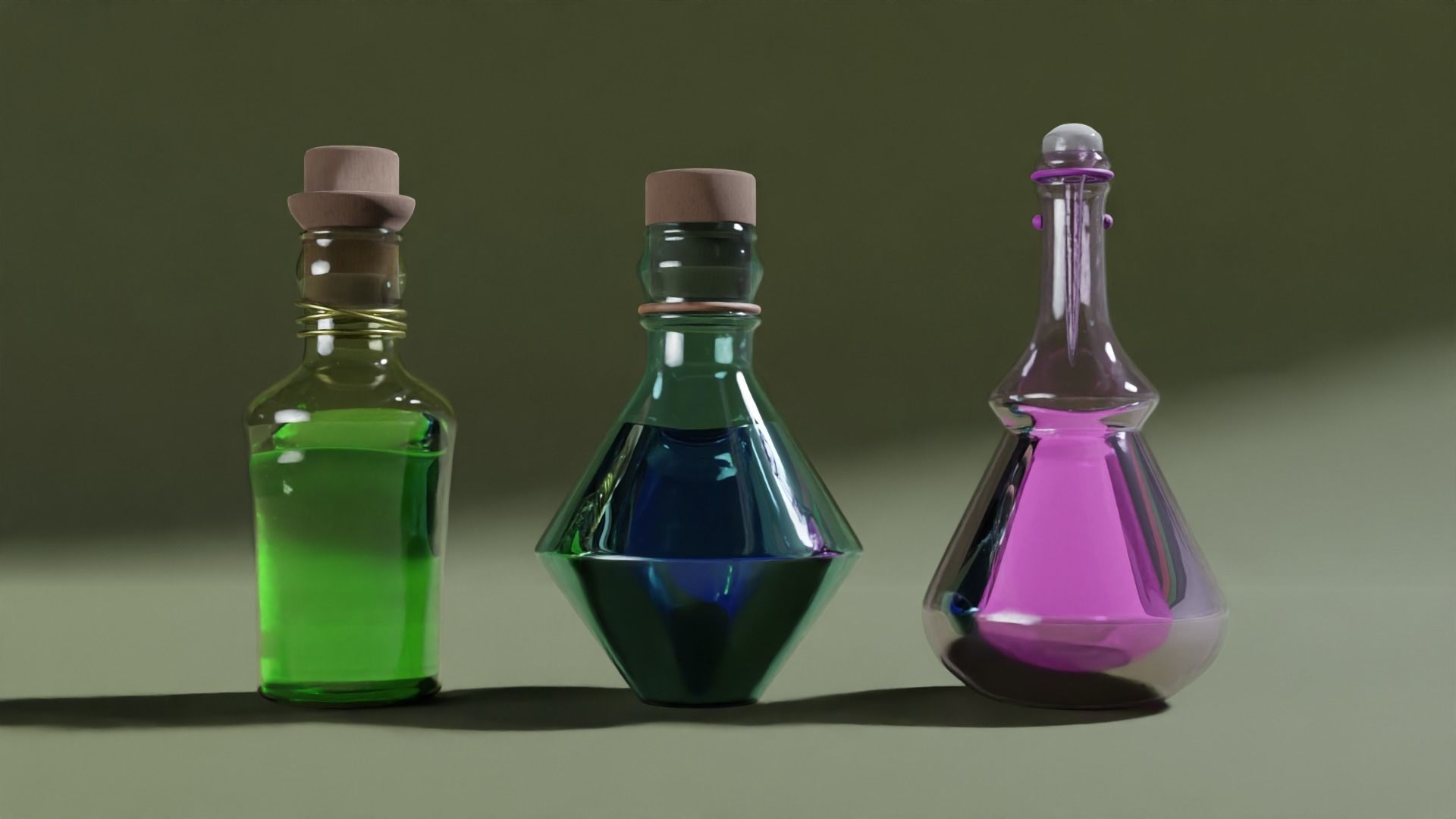 Magic Potion-bottles 3D model | CGTrader