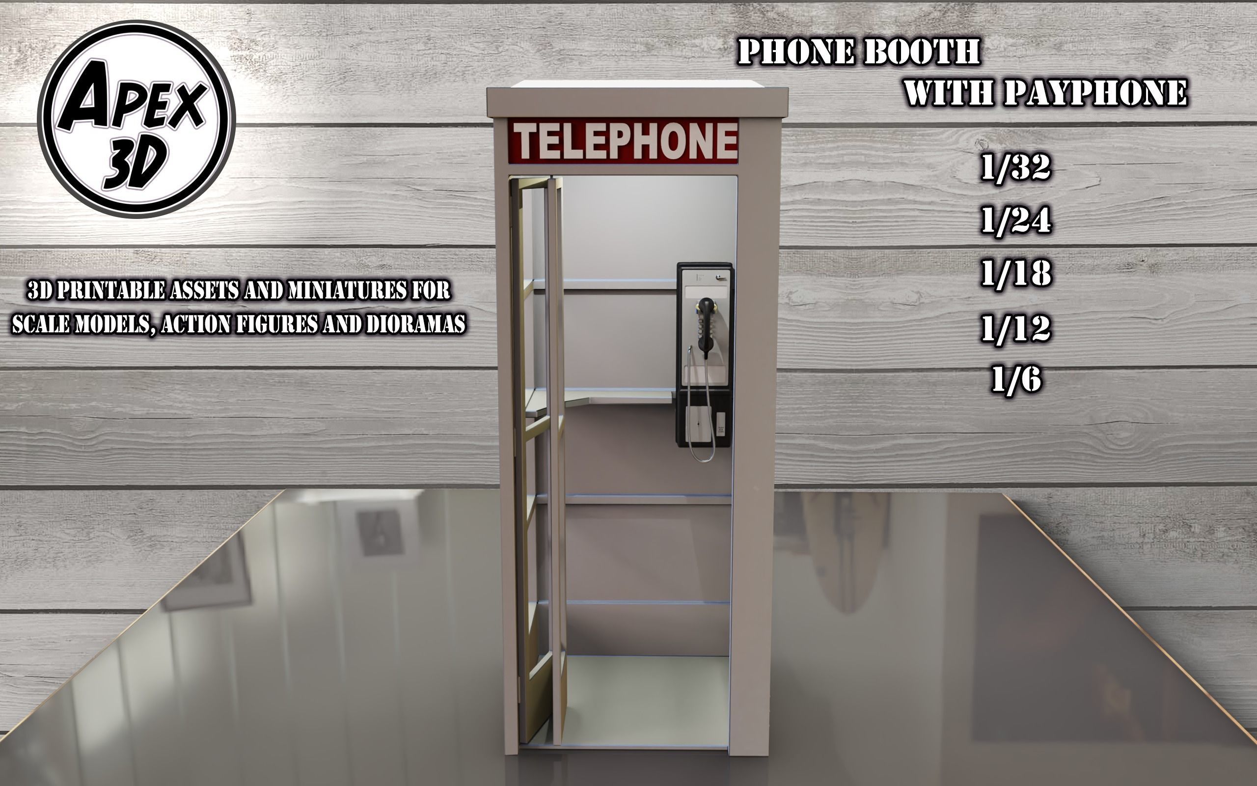 Telephone Booth 3d printable in various scales 3D model 3D printable ...