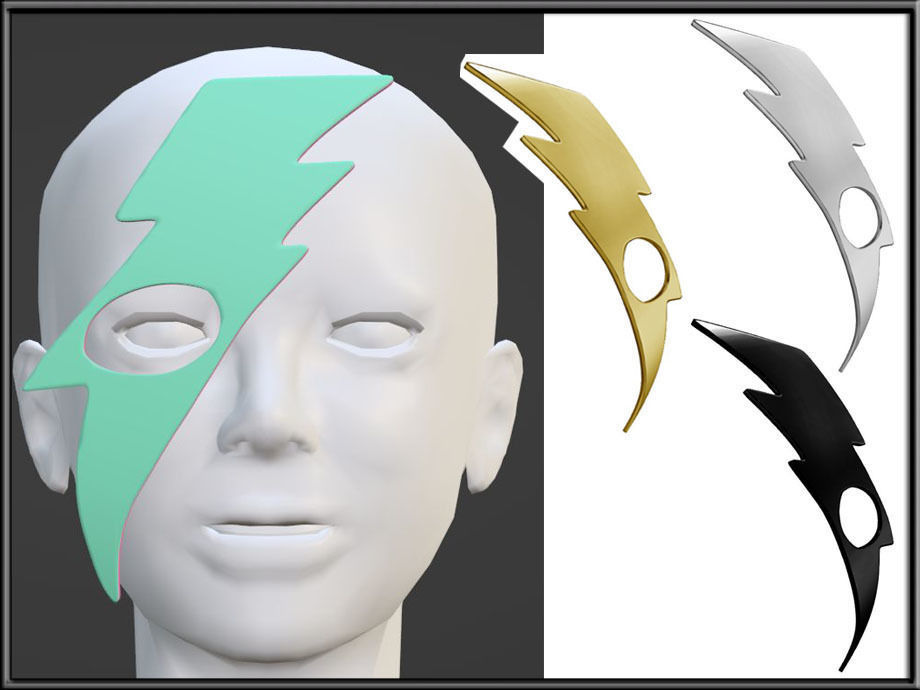 3D model Lighting Bolt Mask - Right and Left VR / AR / low-poly | CGTrader