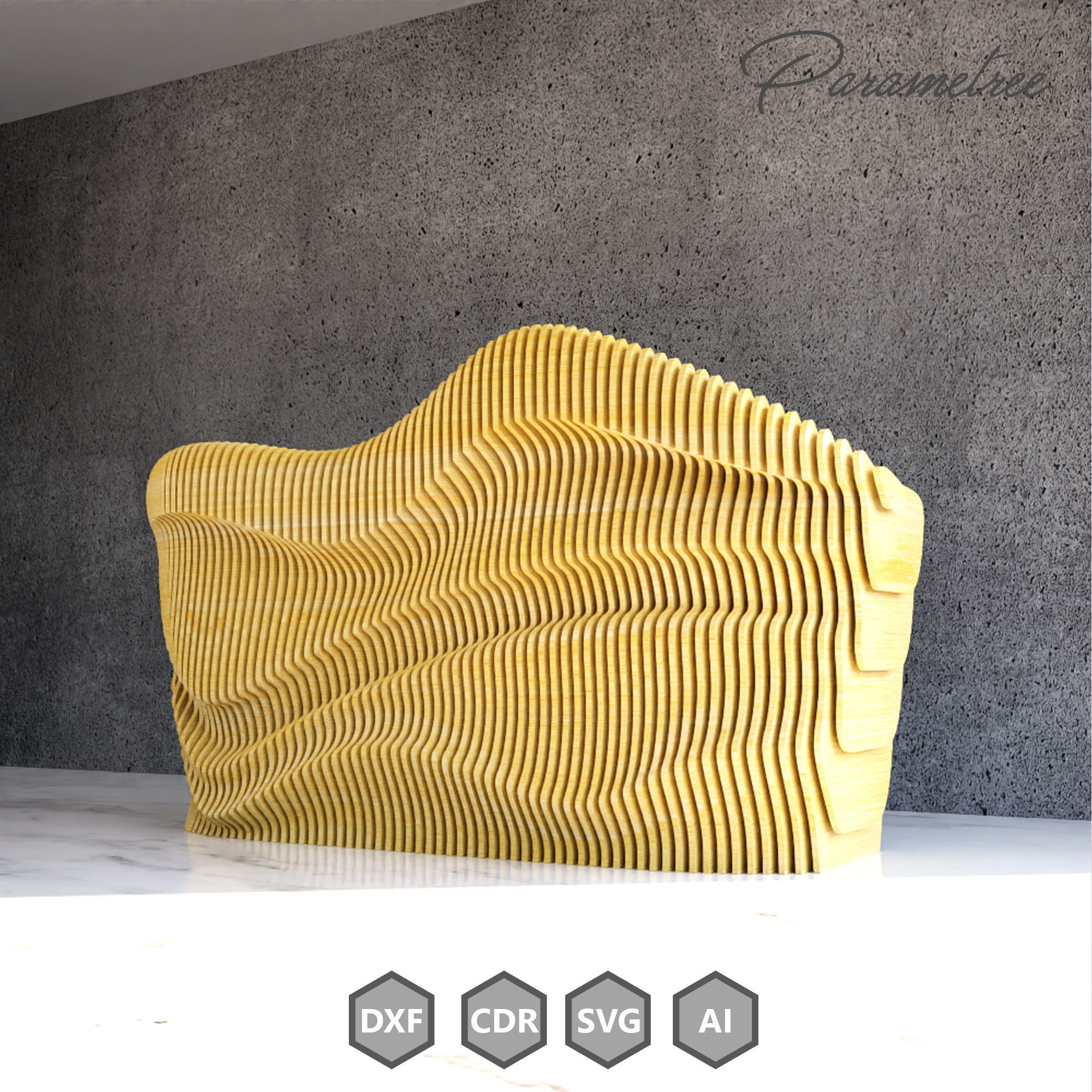 Parametric Counter waft 2 DXF files cnc plans 3D model | CGTrader