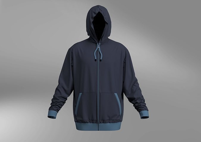 Zip hoodie 3D model | CGTrader