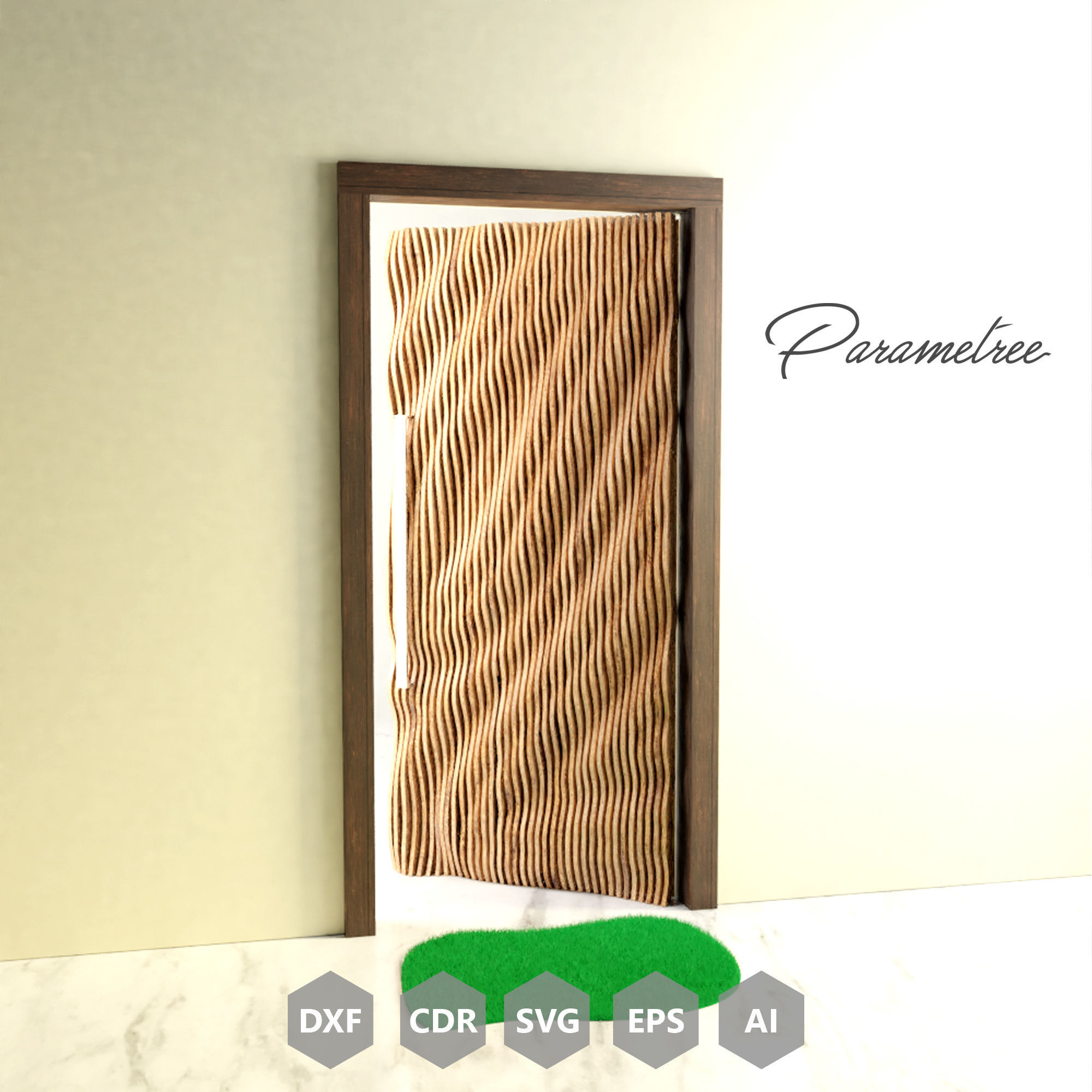 Parametric Door-01 DXF files cnc plans 3D model | CGTrader