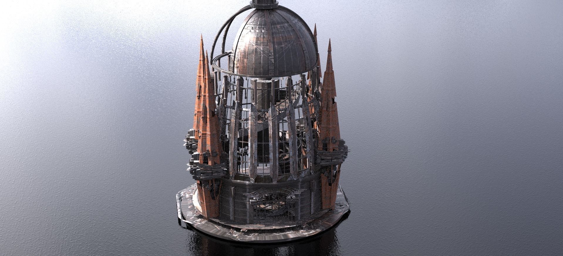 Volcano Tower castle Ruin 1 3D model | CGTrader