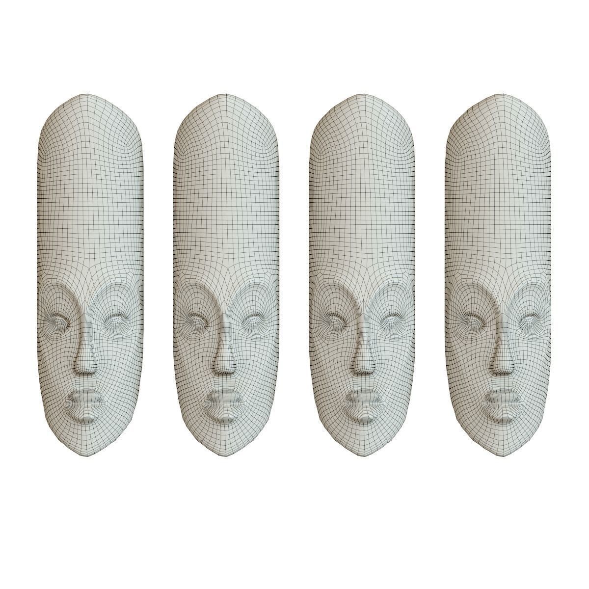 African tribal mask set 3D model | CGTrader