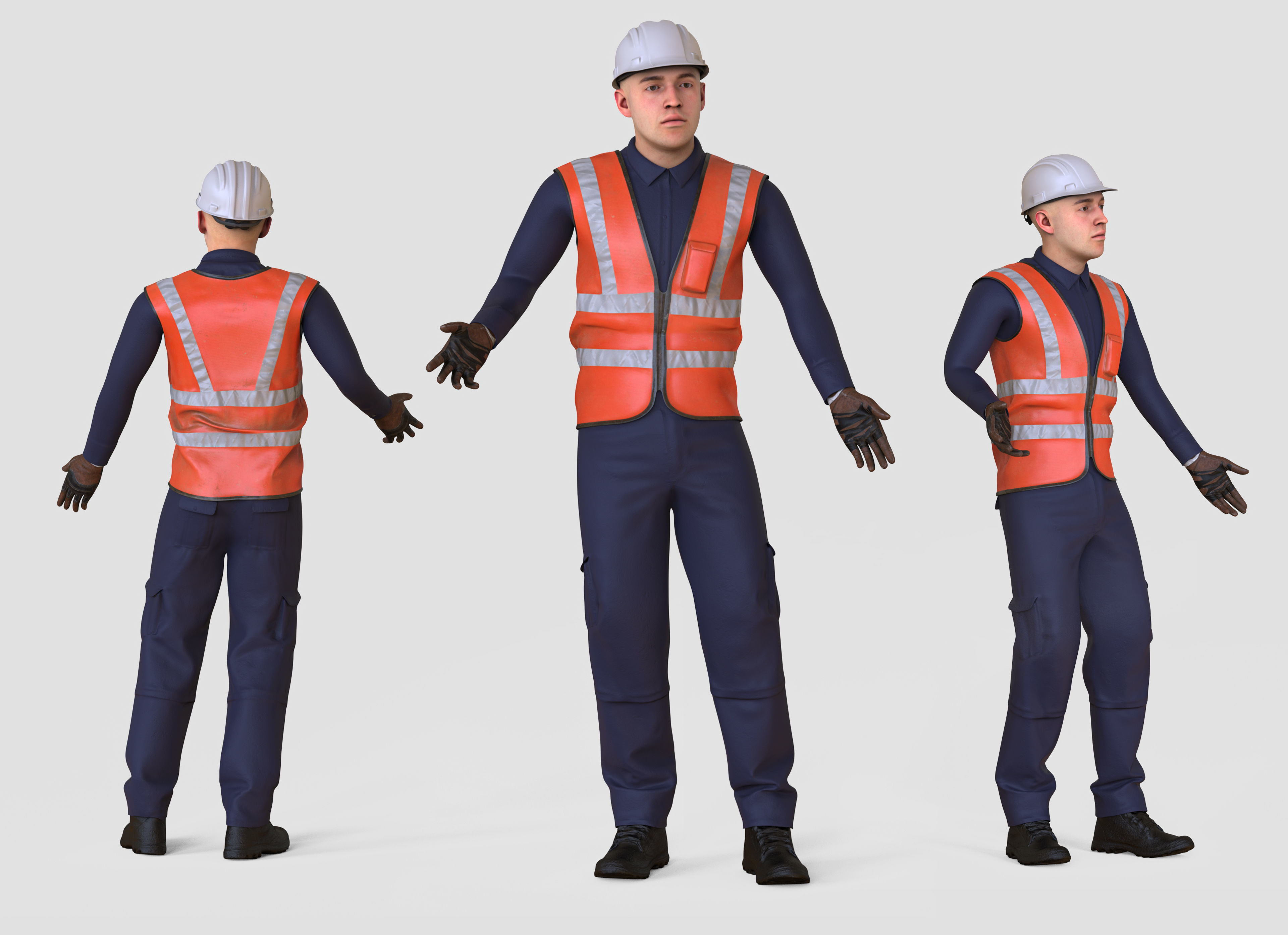 3D model Worker Character Rigged Animated VR / AR / low-poly | CGTrader