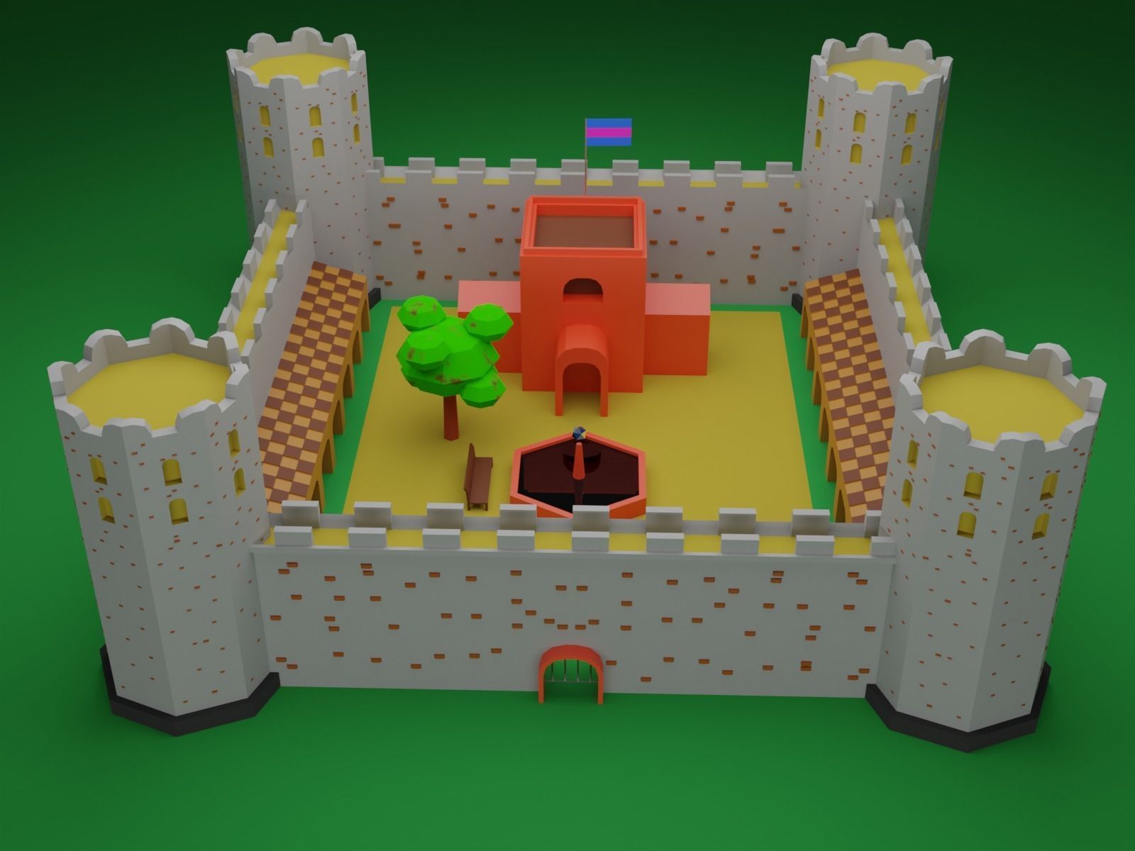 3D model Fortress medieval VR / AR / low-poly | CGTrader