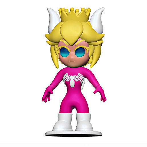 Bowsette Venomized Symbiote fan art mashup fusion chibi 3D model 3D ...