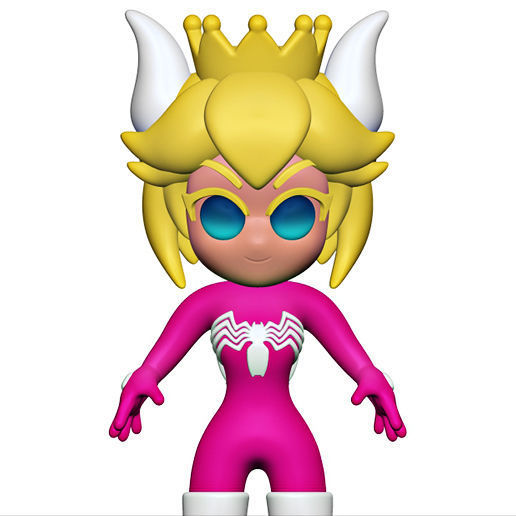 Bowsette Venomized Symbiote fan art mashup fusion chibi 3D model 3D ...