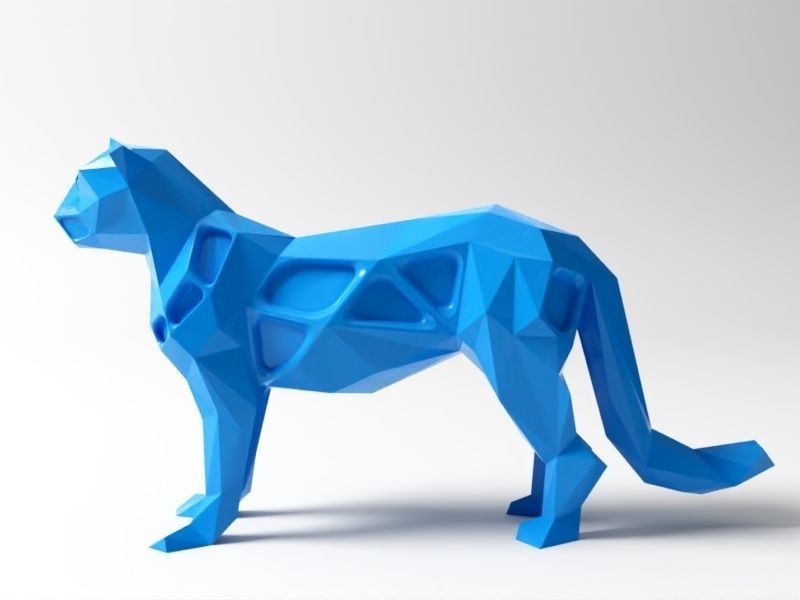 Polygon Leopard 3D model 3D printable | CGTrader