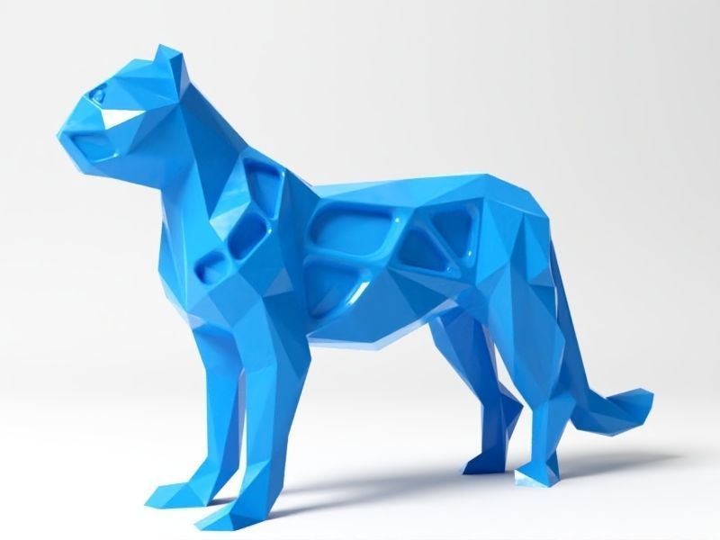 Polygon Leopard 3D model 3D printable | CGTrader