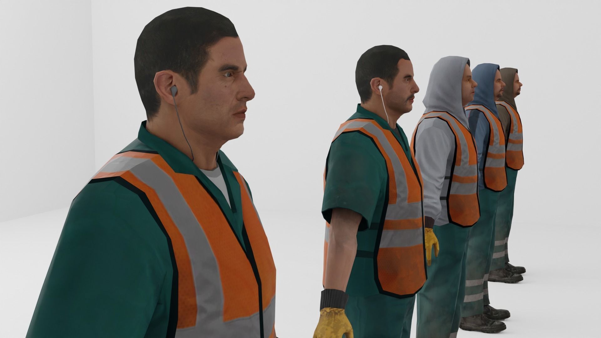 3D model Garbage Worker Pack Low-poly 3D model VR / AR / low-poly ...