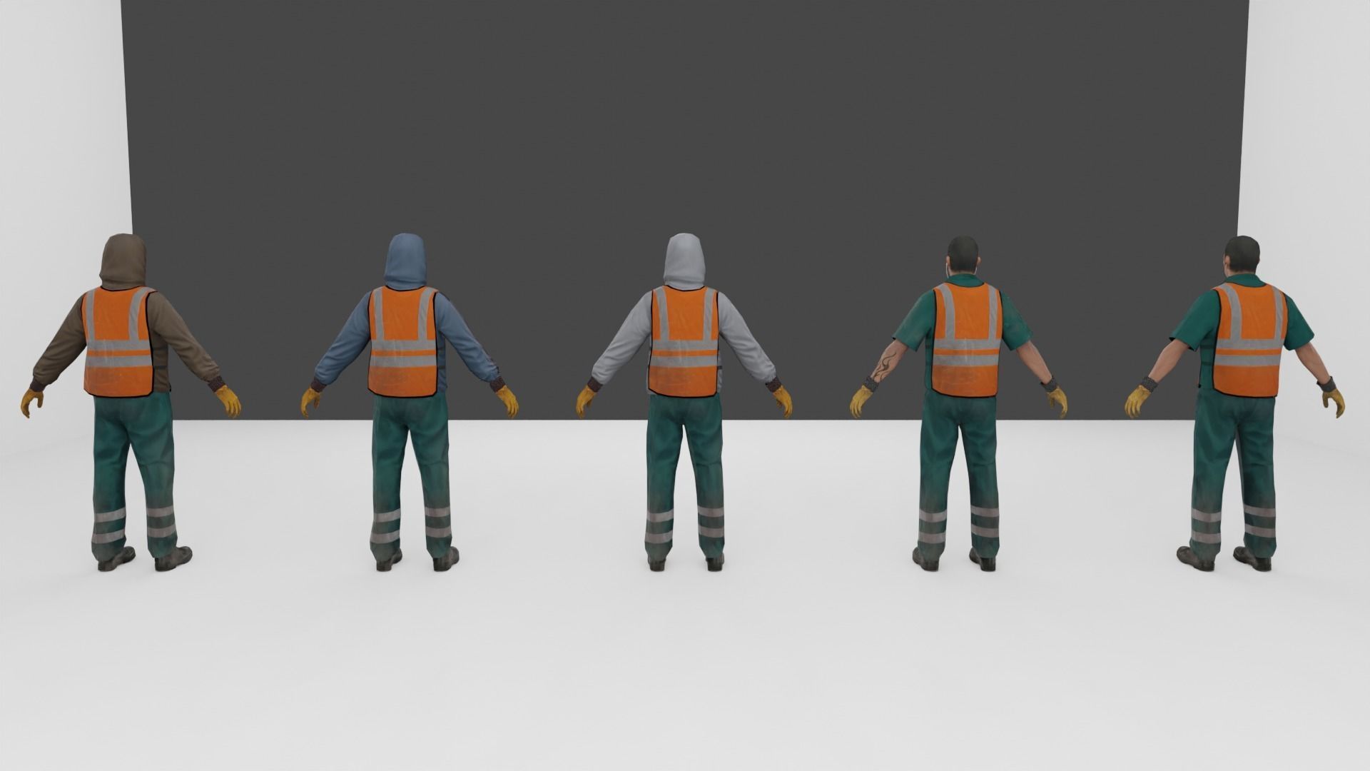 3D model Garbage Worker Pack Low-poly 3D model VR / AR / low-poly | CGTrader