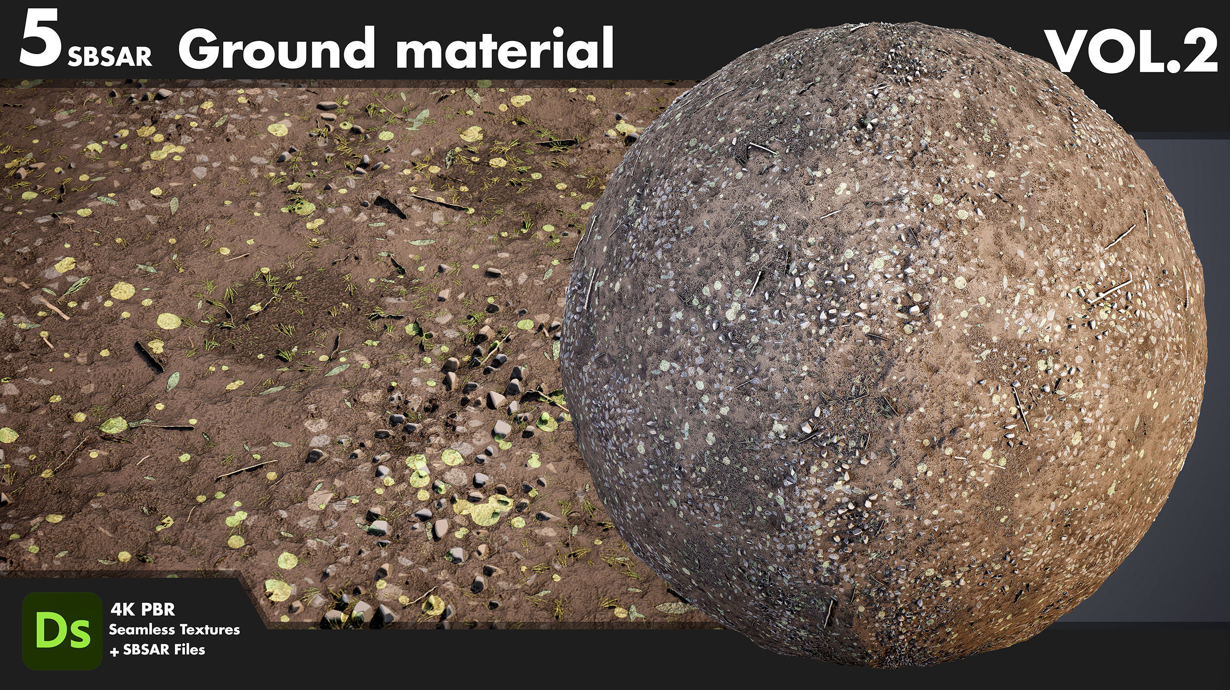 5 sbsar Ground material VOL 2 Texture | CGTrader