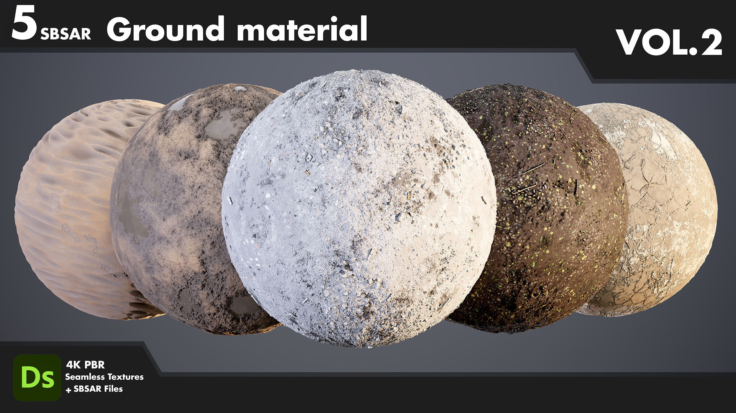 5 sbsar Ground material VOL 2 Texture | CGTrader