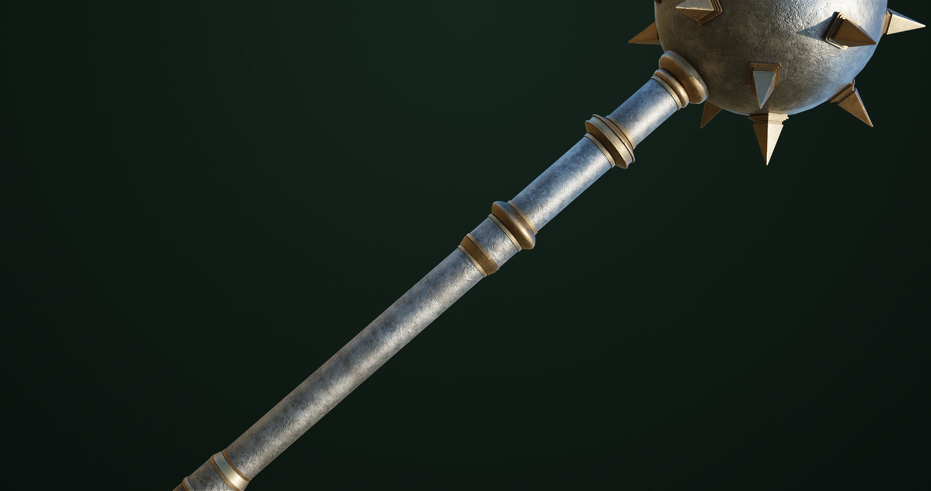 3D model Old Medieval Mace 01 All PBR Unity UE Textures VR / AR / low ...