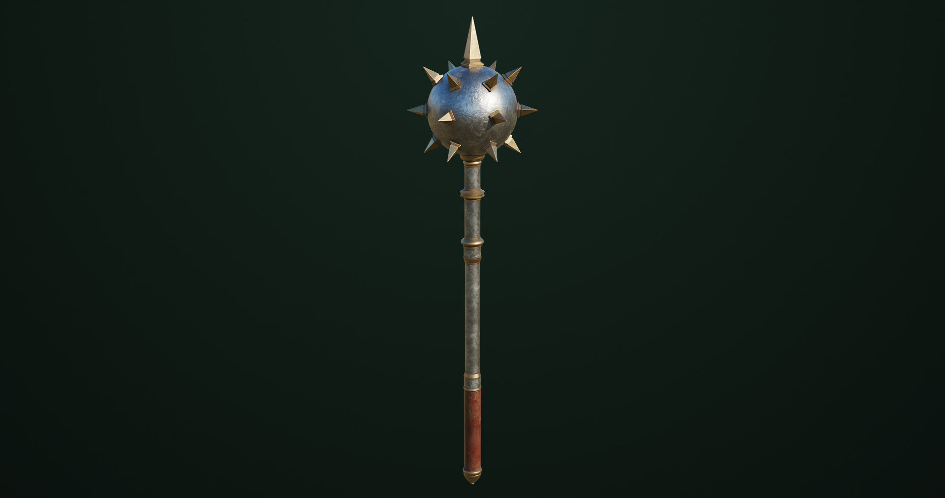3D model Old Medieval Mace 01 All PBR Unity UE Textures VR / AR / low ...