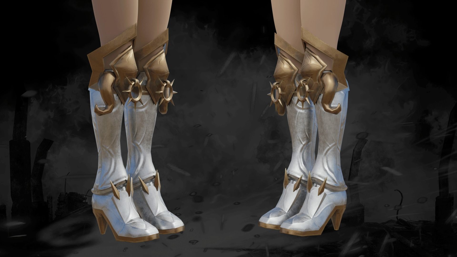 3D model Tank leg armor female lowpoly game asset VR / AR / low-poly ...