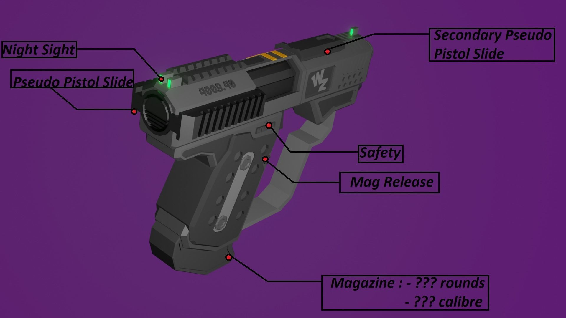 3D model Futuristic Pocket Pistol VR / AR / low-poly | CGTrader