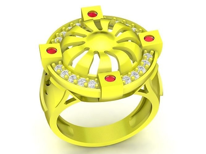 luxury korean diamond women ring 4861 3D model 3D printable | CGTrader