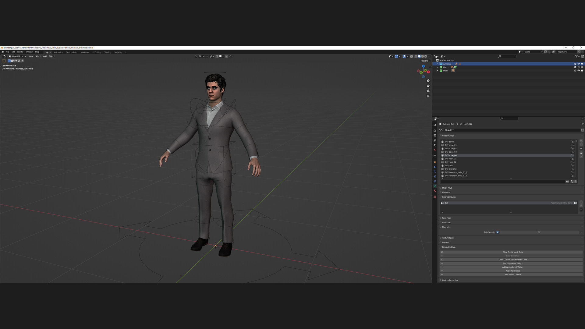 3D model Businessman - Modular - Rigged - Animated VR / AR / low-poly ...