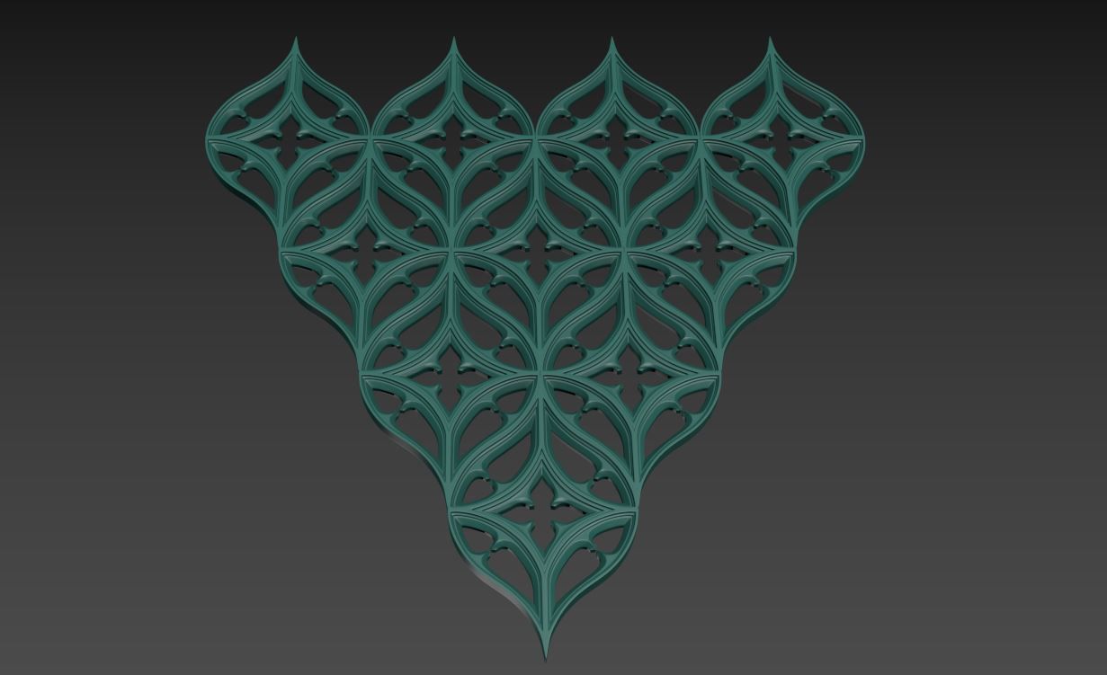 Seamless Gothic pattern 2 3D model 3D printable | CGTrader