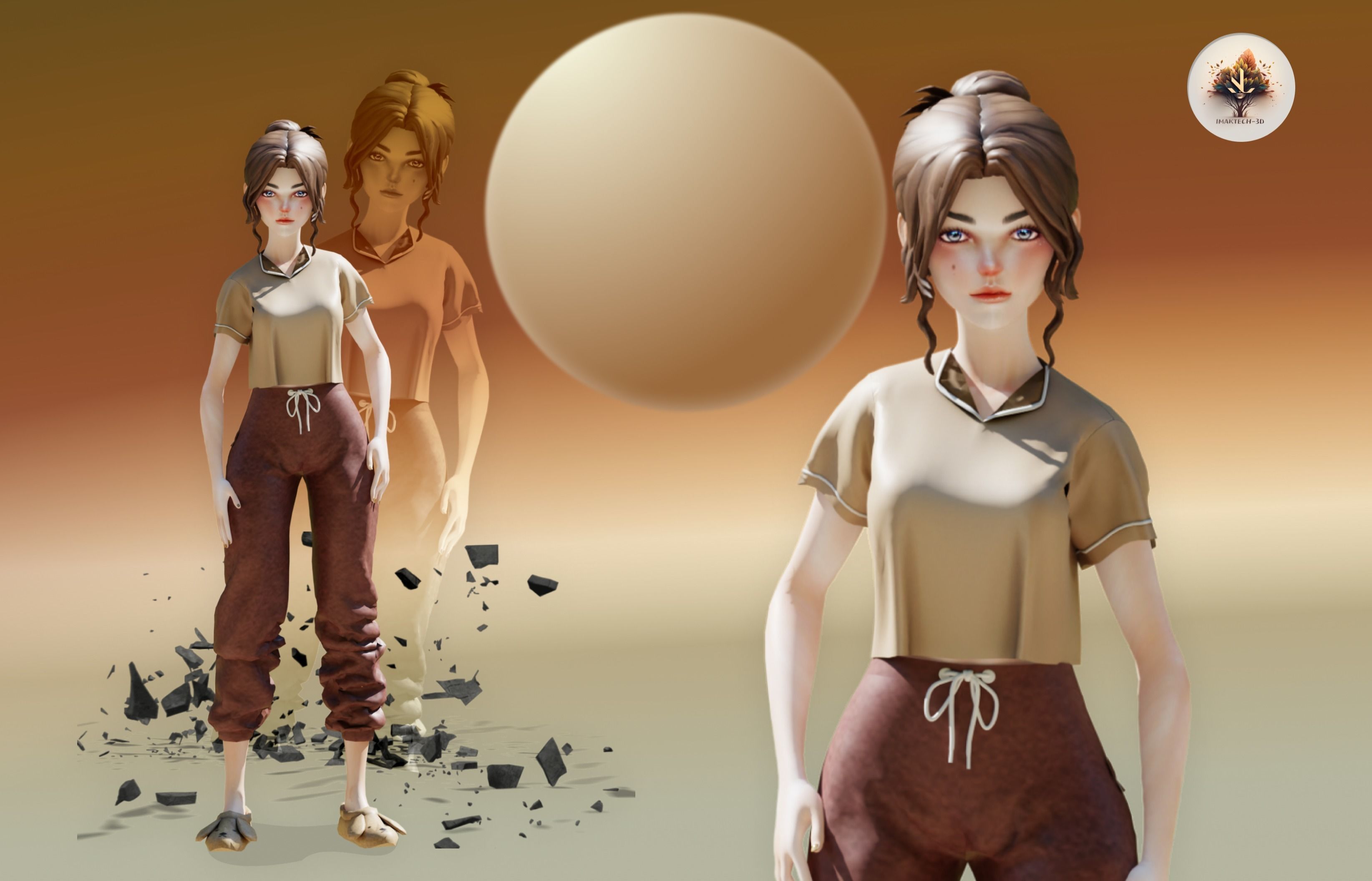 3D model Luna the Scholarly Cat Girl VR / AR / low-poly | CGTrader