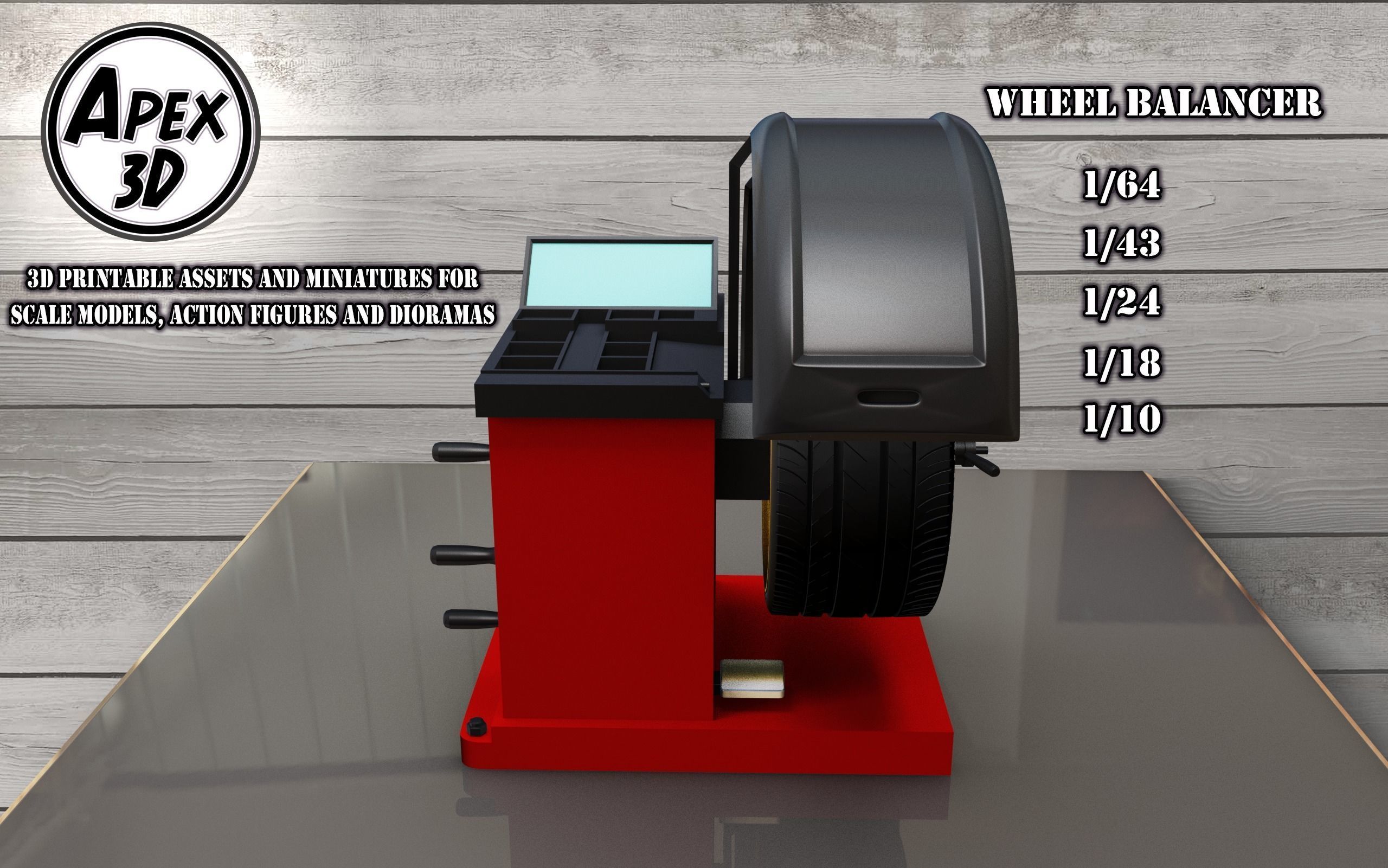Wheel Balancer 3d printable in various scales 3D model 3D printable ...