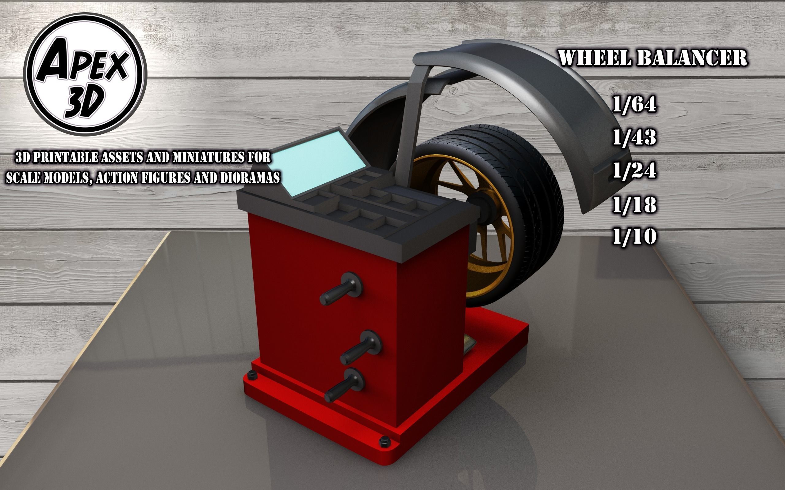 Wheel Balancer 3d printable in various scales 3D model 3D printable ...
