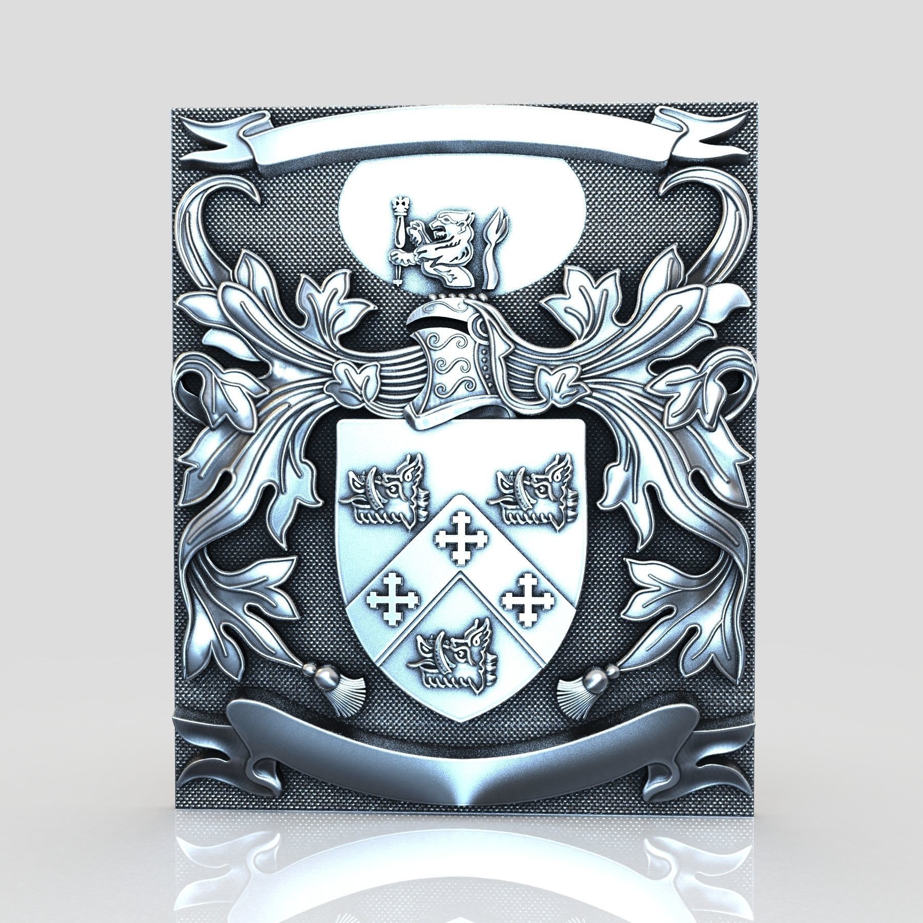 Knight coat of arms 3D model 3D printable | CGTrader