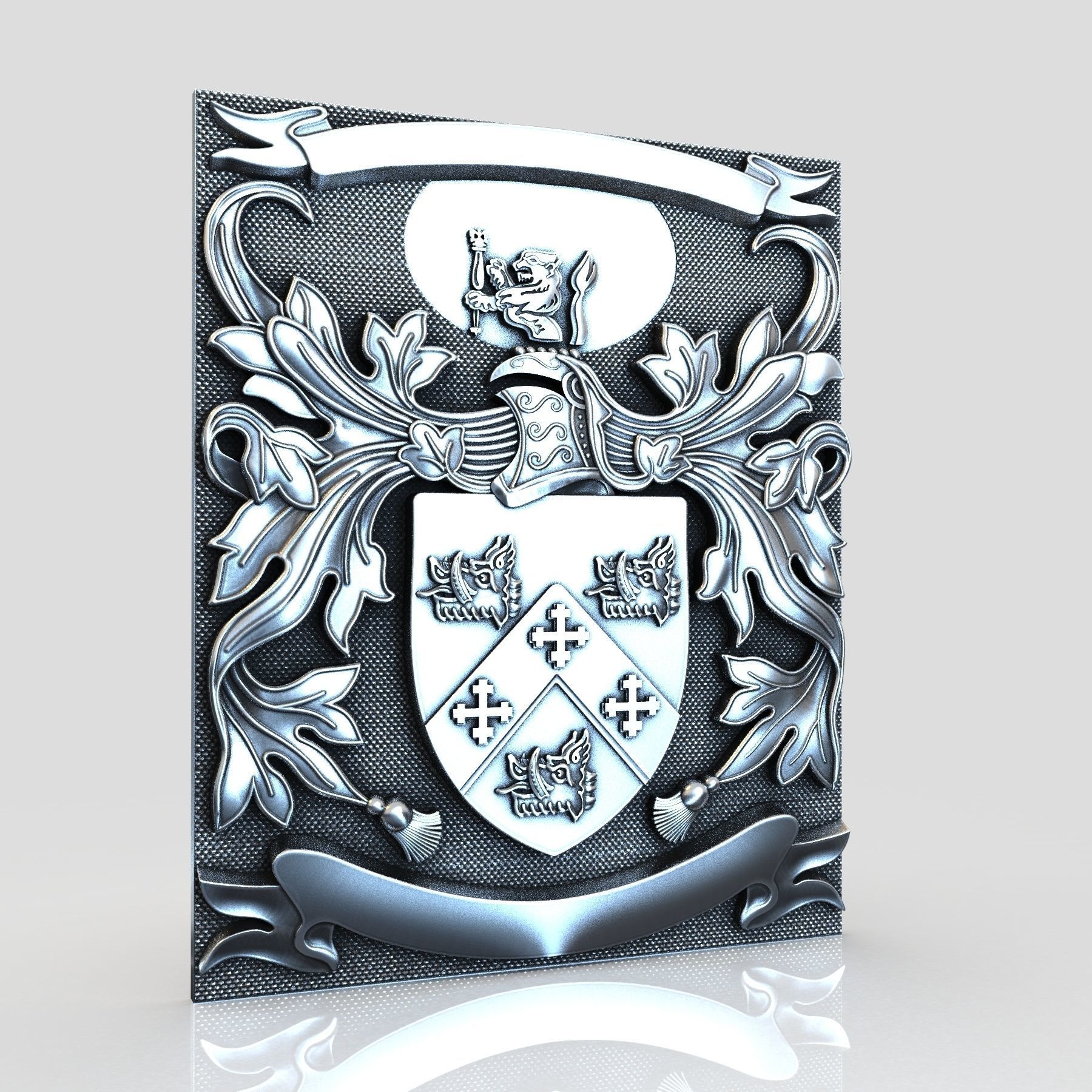 Knight coat of arms 3D model 3D printable | CGTrader