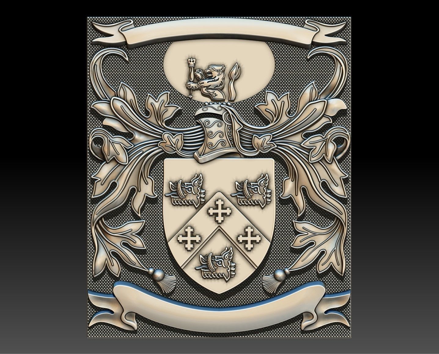 Knight coat of arms 3D model 3D printable | CGTrader