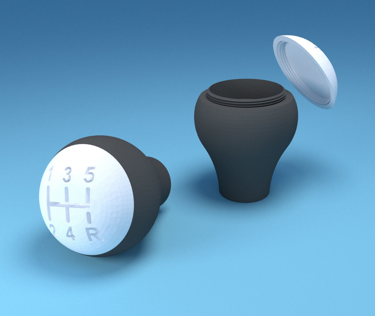 Gear Shifter Knob Container free 3D model 3D printable | CGTrader