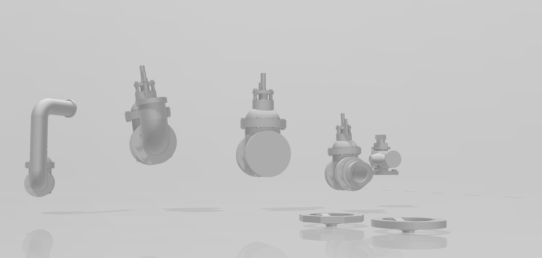 Set of random valves and knobs 3D model 3D printable | CGTrader