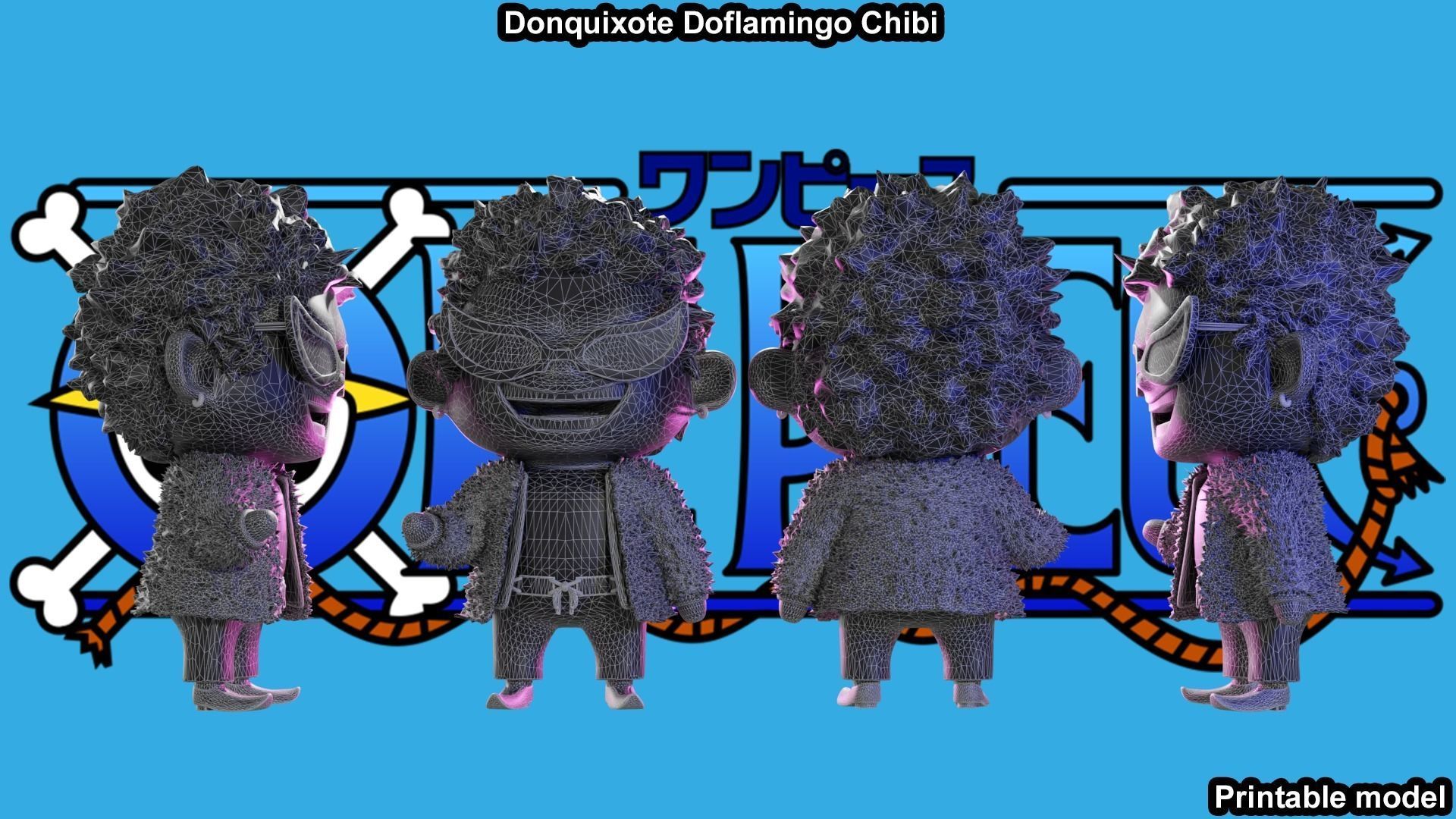 Donquixote Doflamingo Chibi - One Piece 3D model 3D printable | CGTrader
