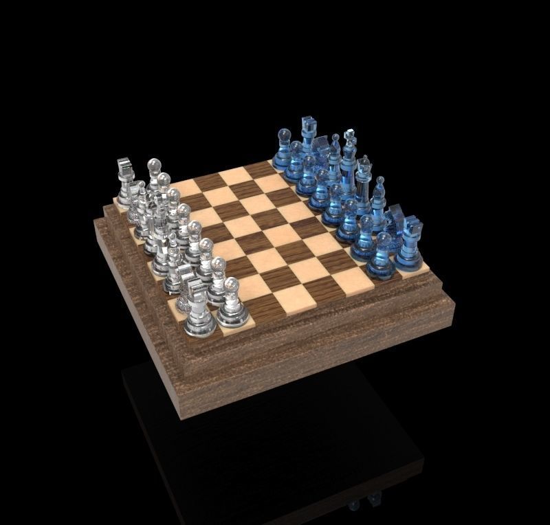 Chess board with stones 3D model | CGTrader