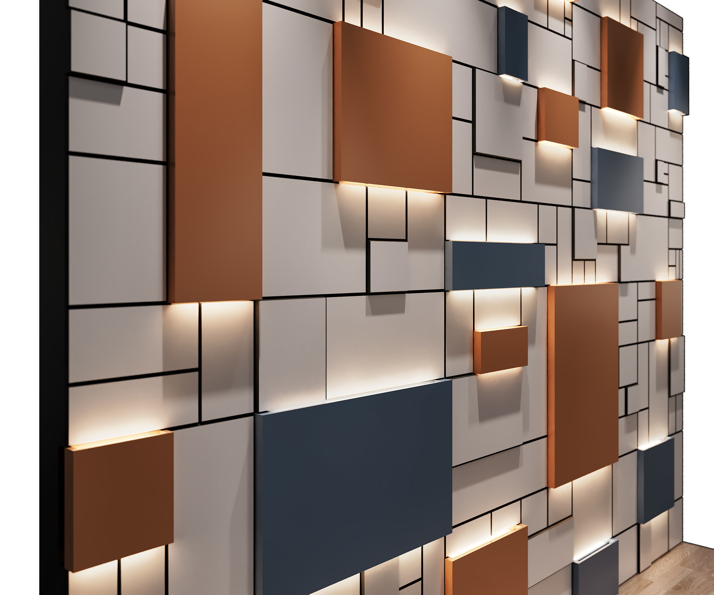 Wall Panel 3D Model P2 3D model | CGTrader