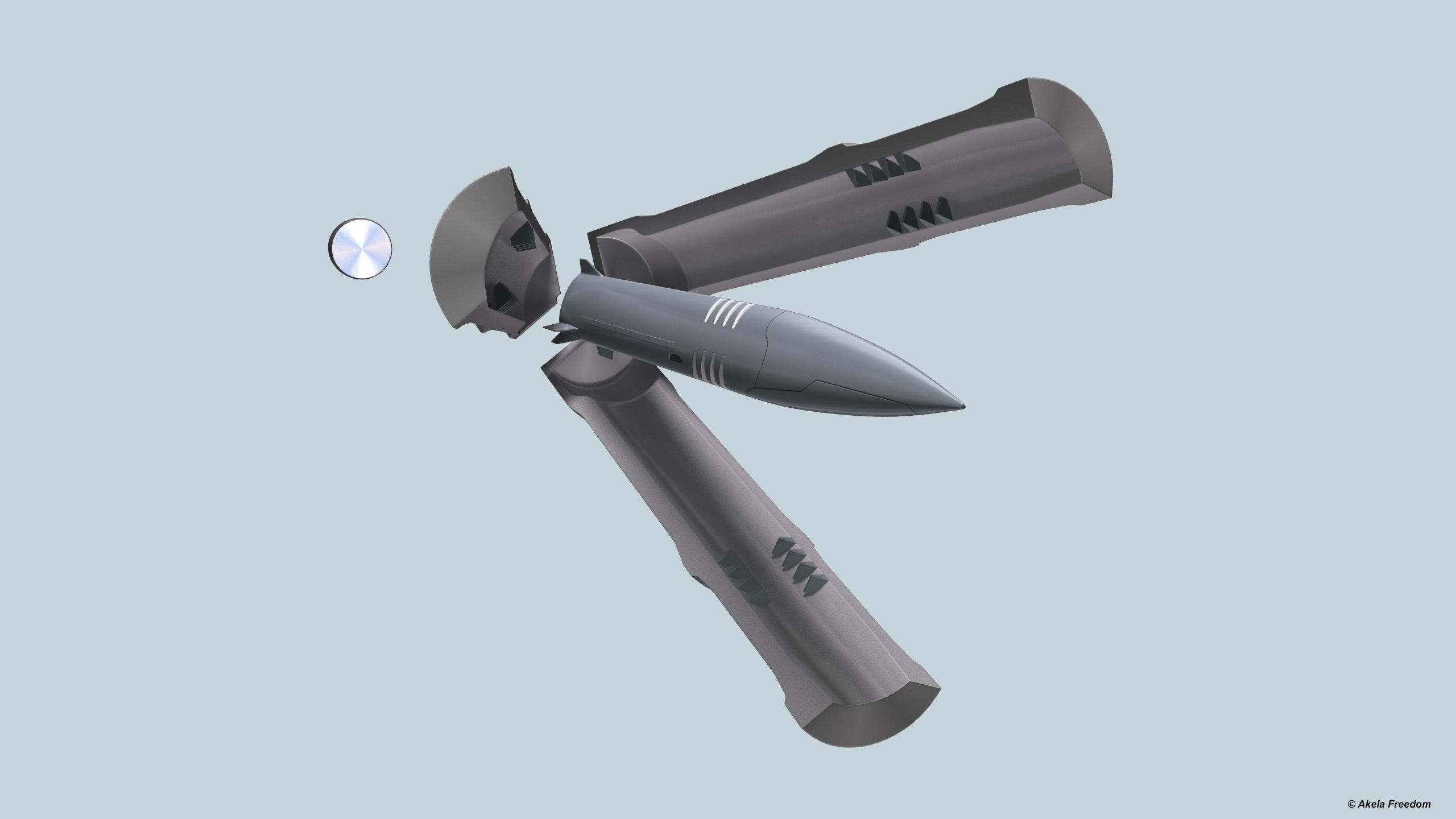 Long Range Maneuvering Projectile 3D model animated | CGTrader