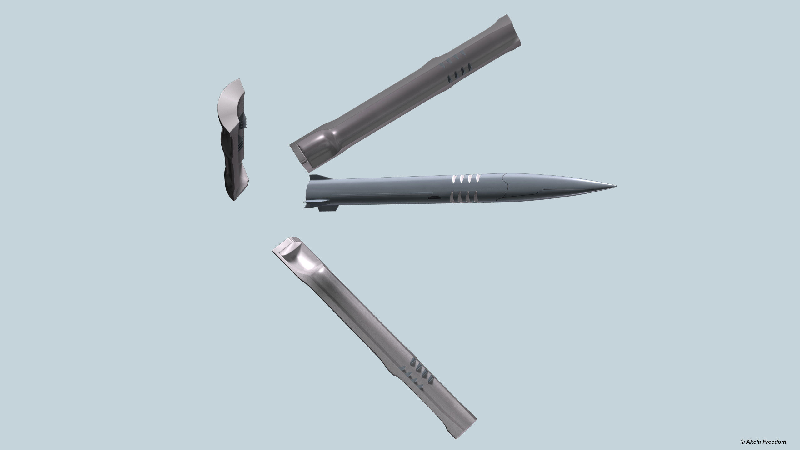 Long Range Maneuvering Projectile 3D model animated | CGTrader